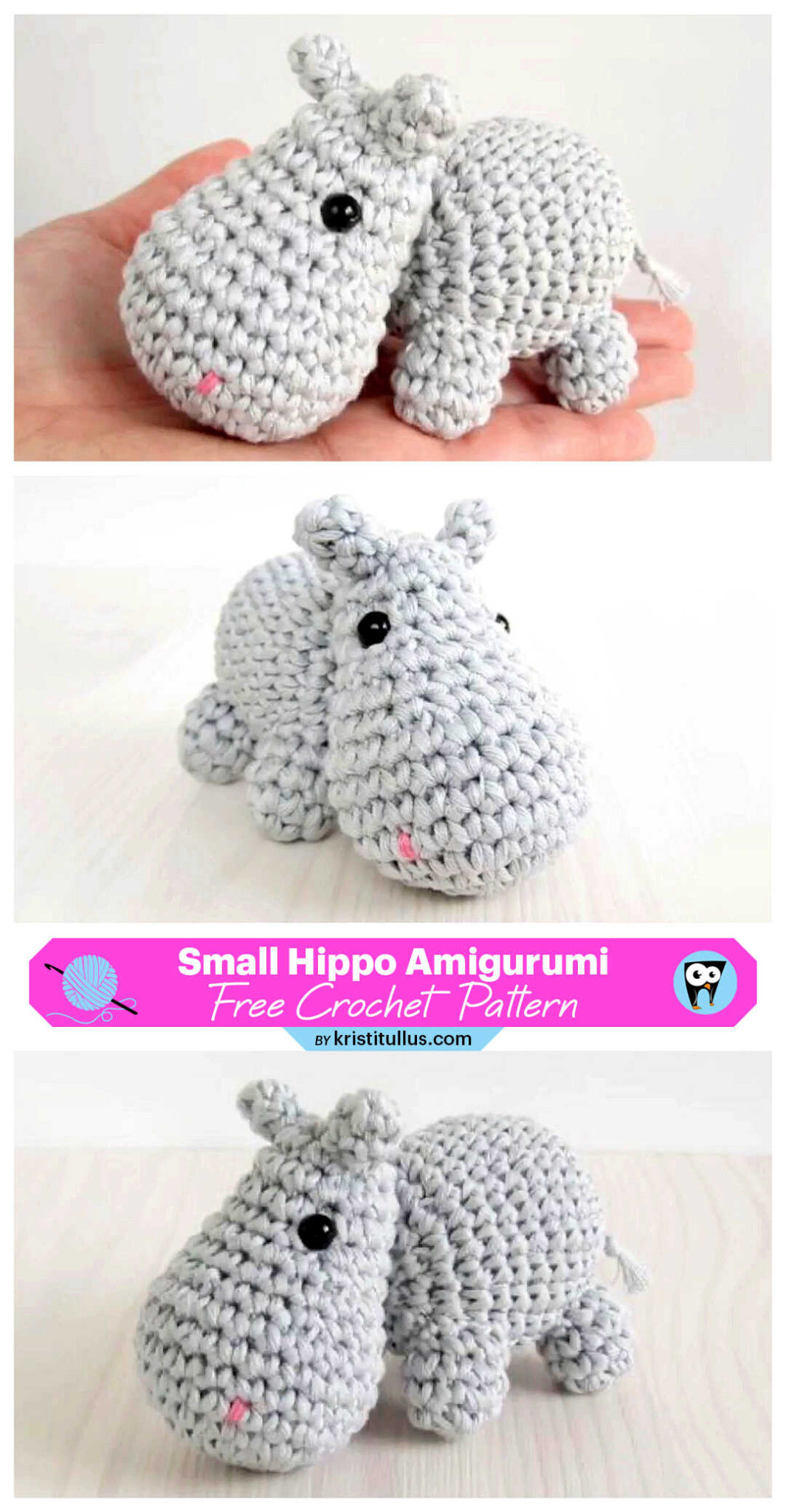 Cute Hippos Amigurumi Crochet Patterns - Penguin Hobbies