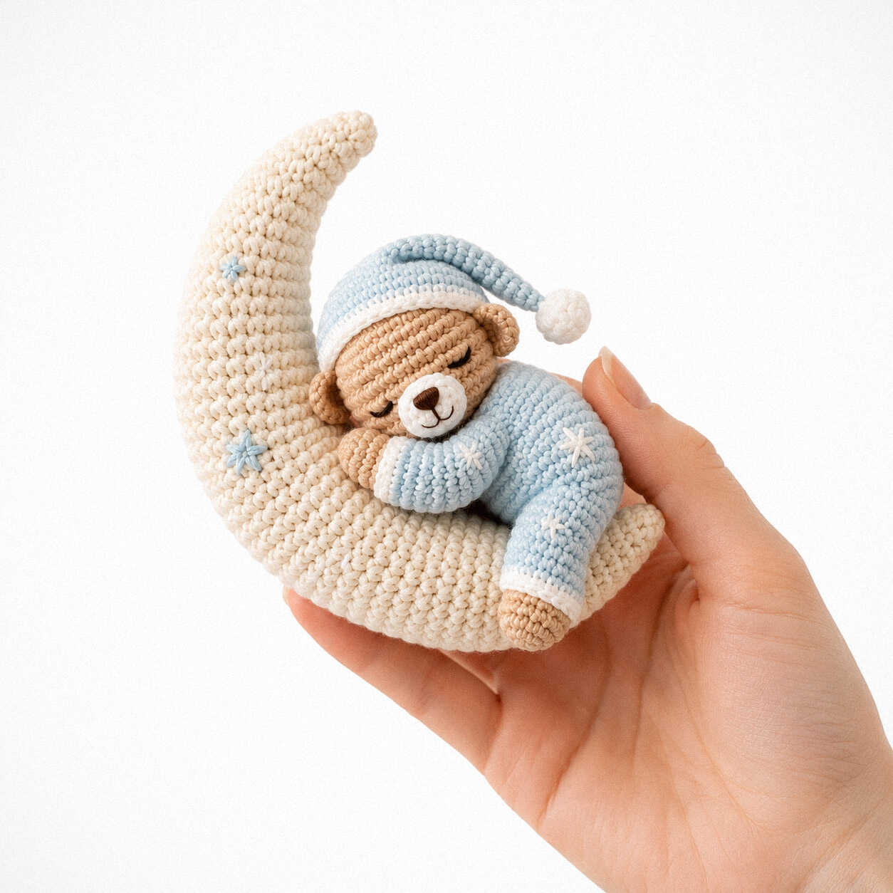 Free Sleepy Bear On The Moon Crochet Pattern - Penguin Hobbies